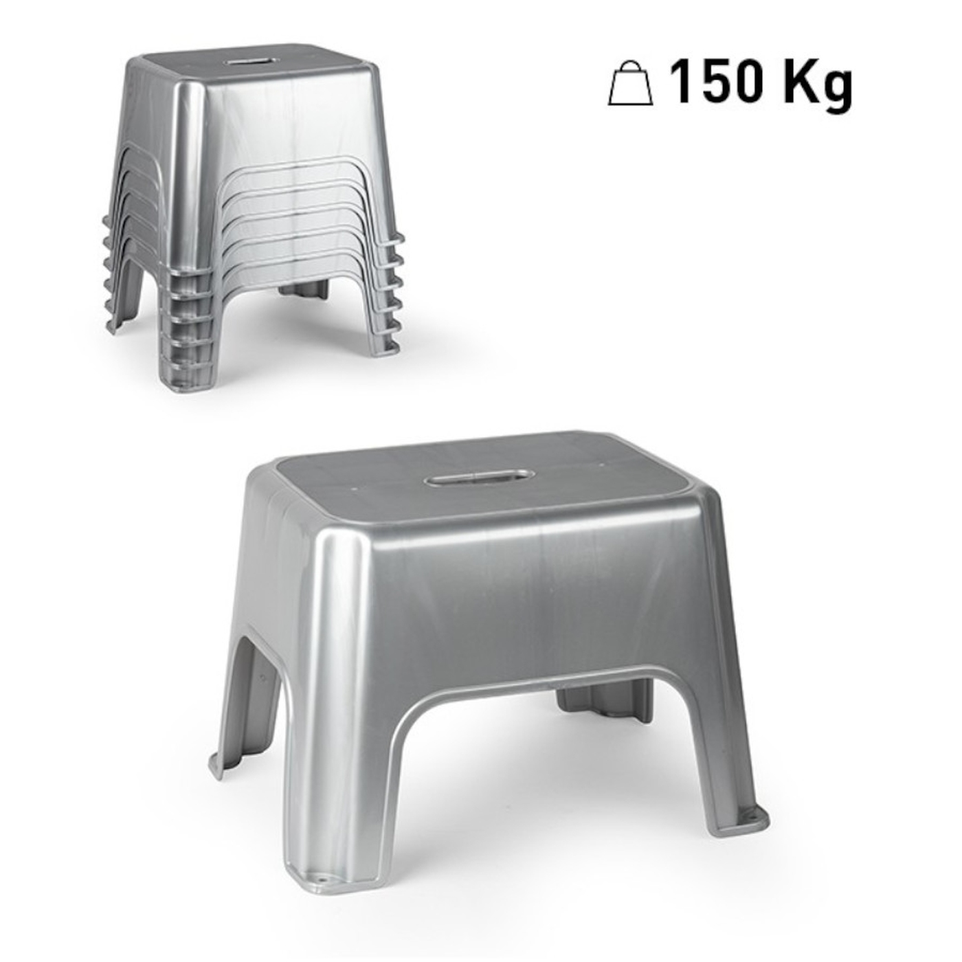 PLASTIC FORTE POCKET Taboret z tworzywa sztucznego / srebrny - sklep ...